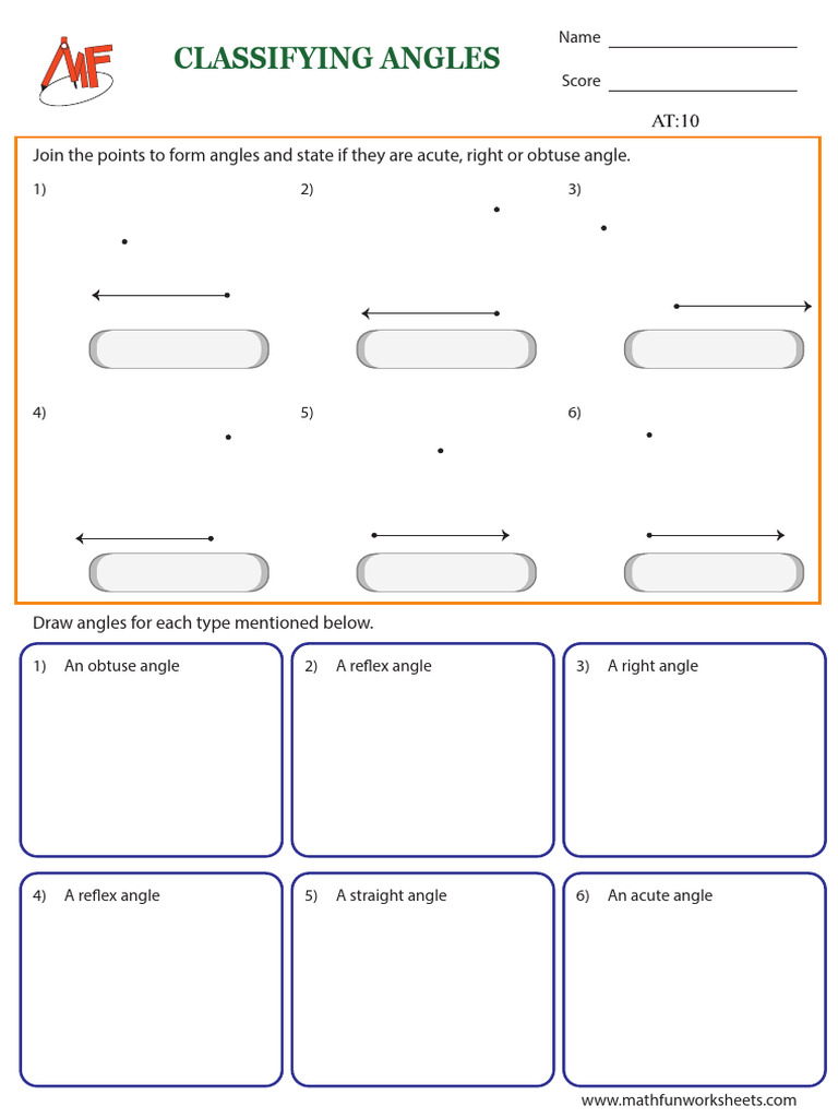 Classifying Angles Worksheet 3 | PDF
