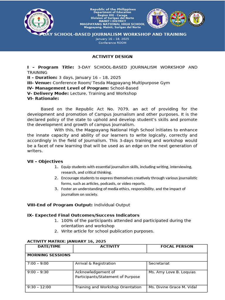 Program Design - Docx 2025 | PDF | Gender | Gender Studies