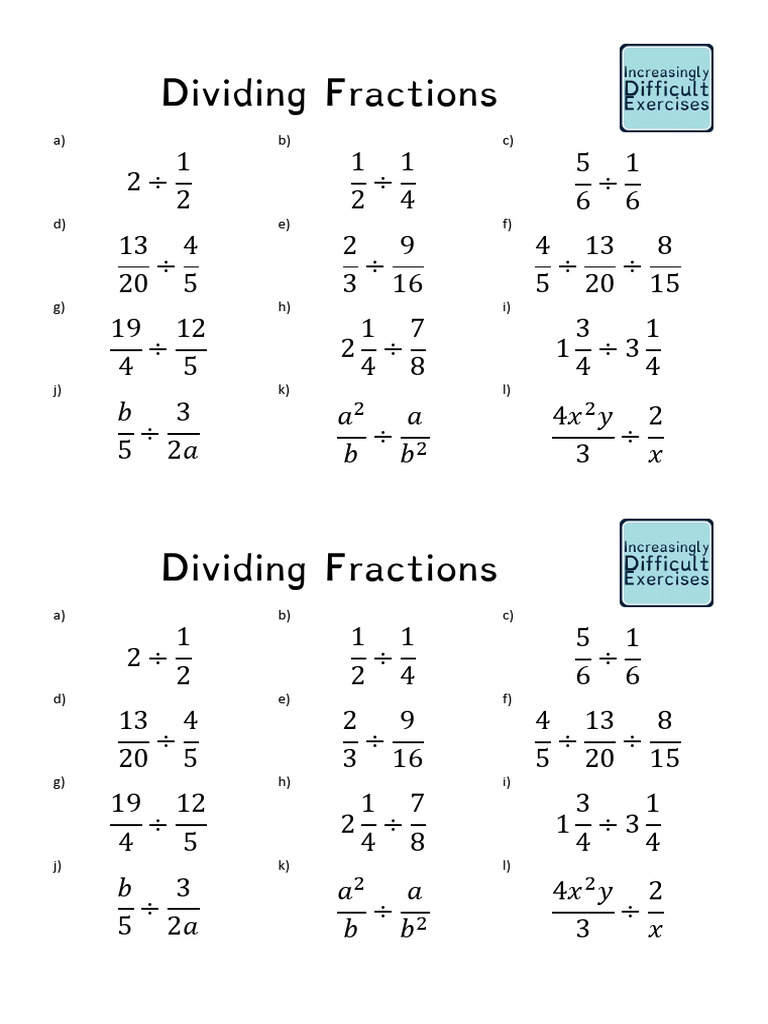 Dividing Fractions Examples | PDF