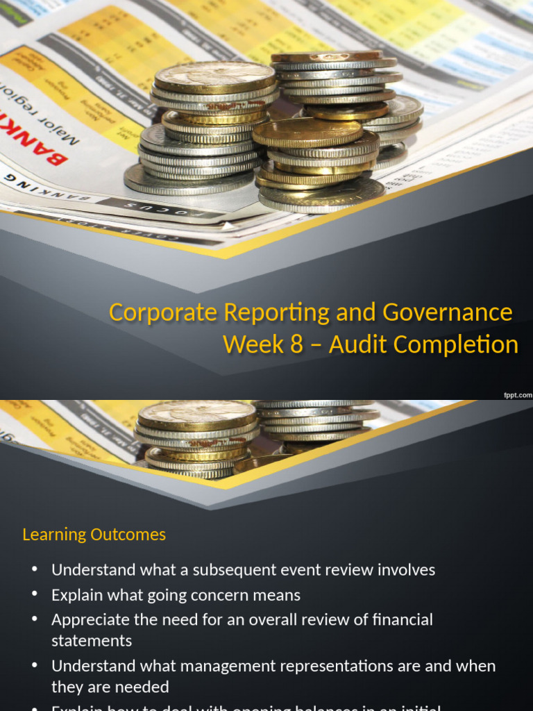 Week 8 - Audit Completion Lecture | PDF | Going Concern | Audit