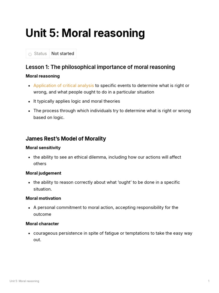 Ethics Lesson 5 | PDF | Reason | Morality