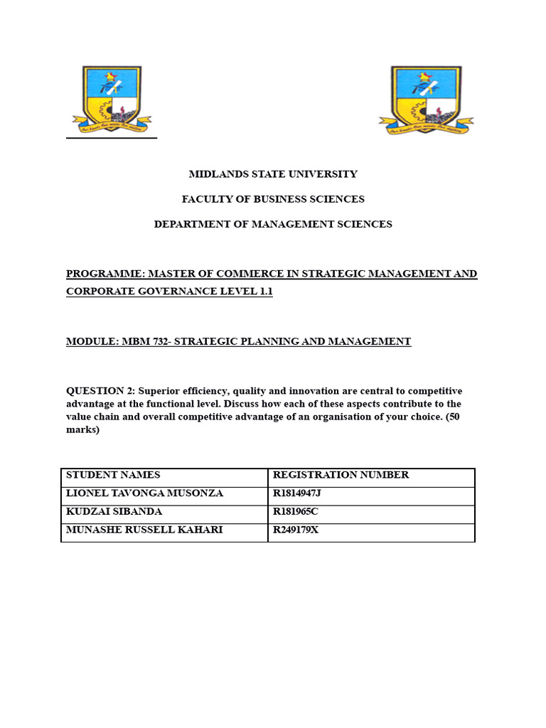 MBM 732 Assignment Final | PDF | Competitive Advantage | Pricing