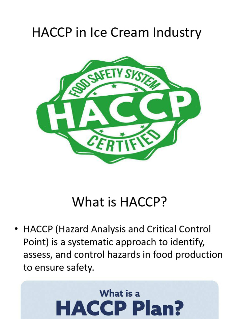 HACCP Guidelines for Ice Cream Safety | PDF