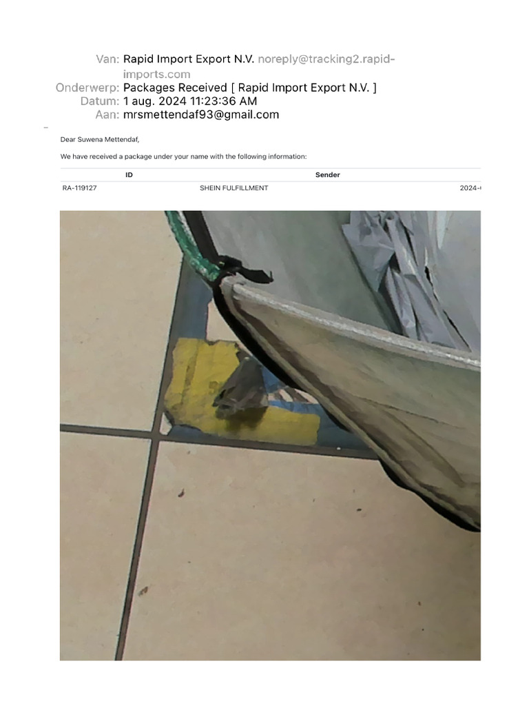 Packages Received (Rapid Import Export N.V.) 2 | PDF