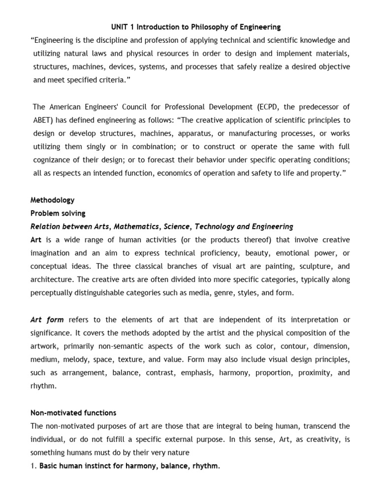 Introduction To Philosophy of Engineering | PDF | Engineering | The Arts