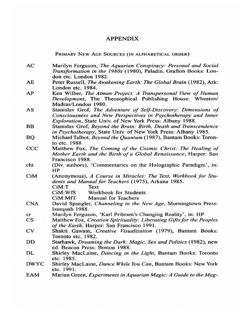 New Age Religion and Western Culture Esotericism I... - (Appendix ...