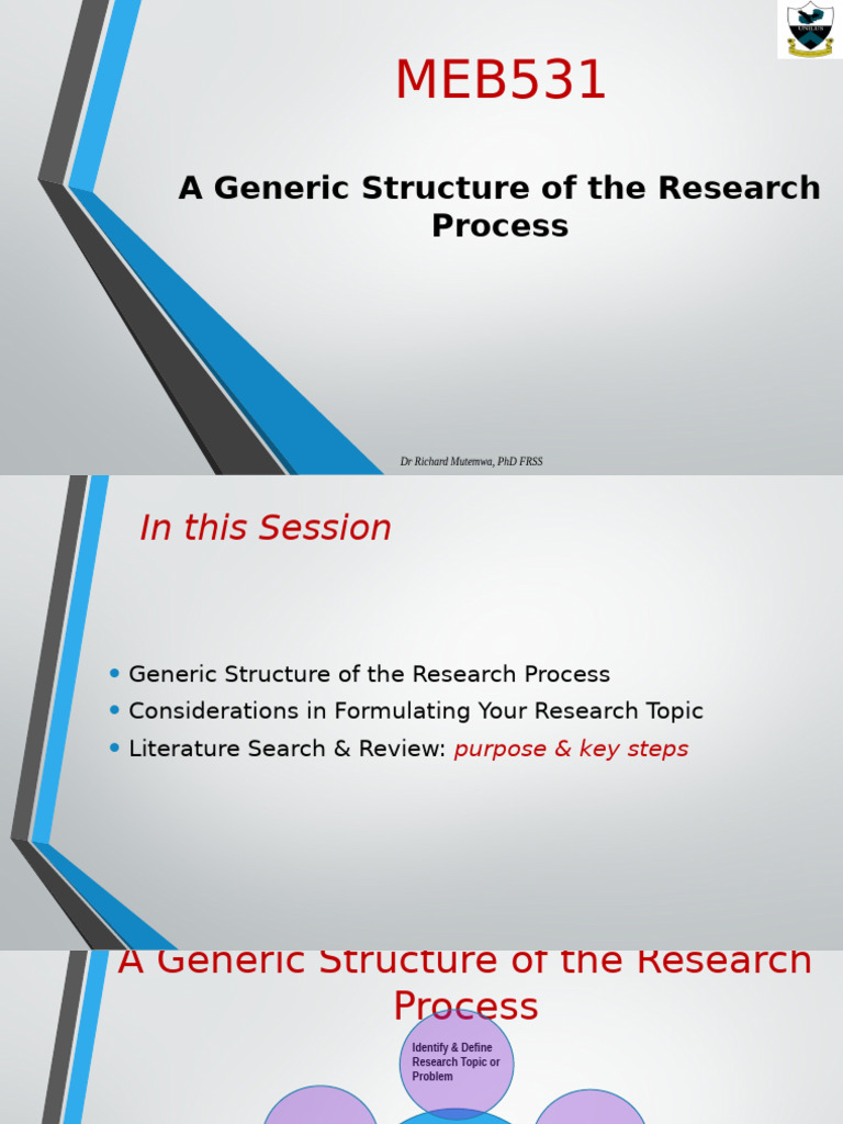 A Generic Structure of The Research Process | PDF | Systematic Review ...