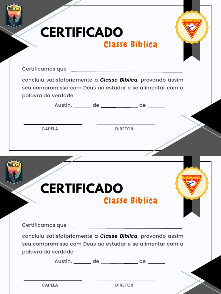 Cópia de Certificado Classe Bíblica 2024 | PDF