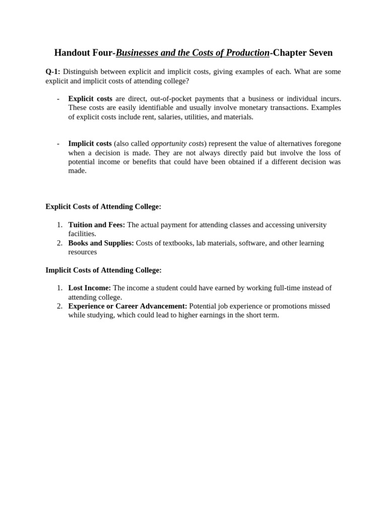 4-Handout Four-Businesses and The Costs of Production-Chapter Seven ...