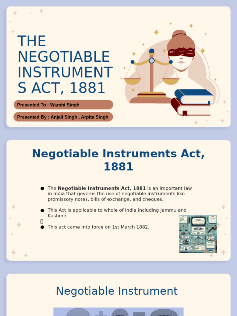 The Negotiable Instruments Act, 1881 | PDF | Negotiable Instrument ...