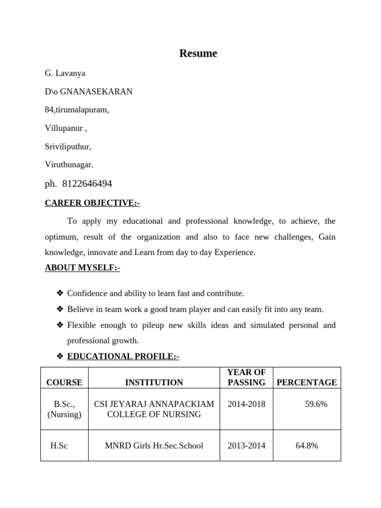 Lavanya Resume | PDF