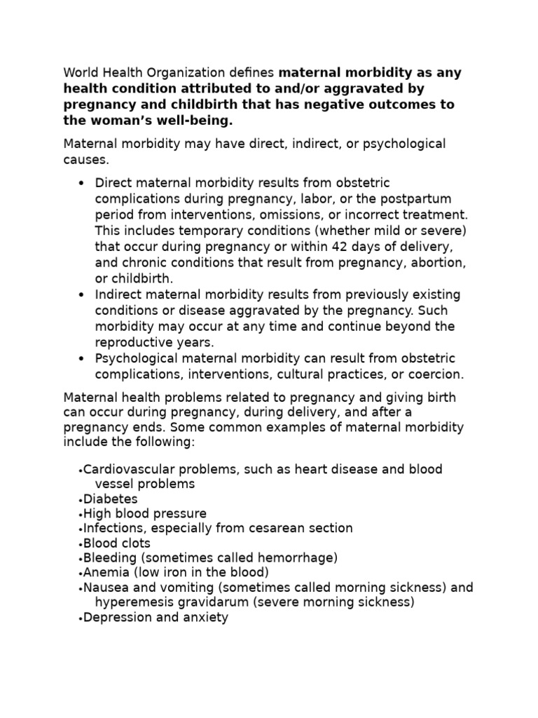 WHO Maternal Mortality Definition | PDF | Maternal Death | Maternal Health