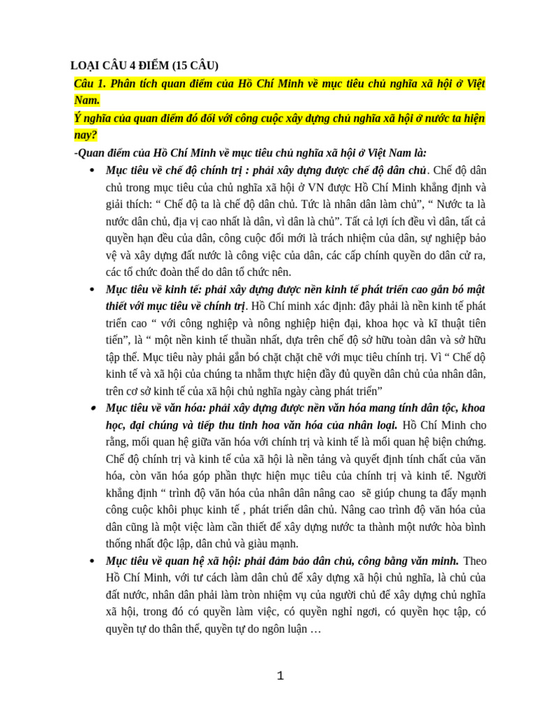 30 Câu TL TTHCM | PDF