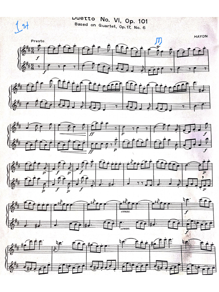 Hayden Duetto No. VI, Op. 101 | PDF