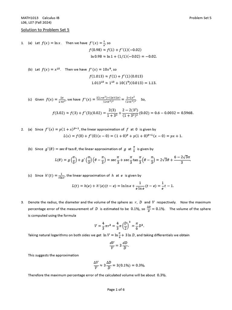 1013 Solution 5 | PDF | Pi | Complex Analysis