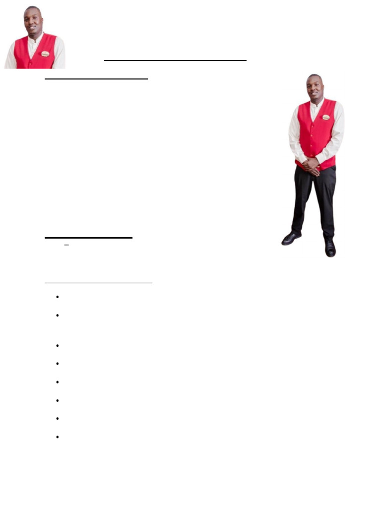 Humphrey Omondi Waiter CV | PDF | Wellness | Lifestyle