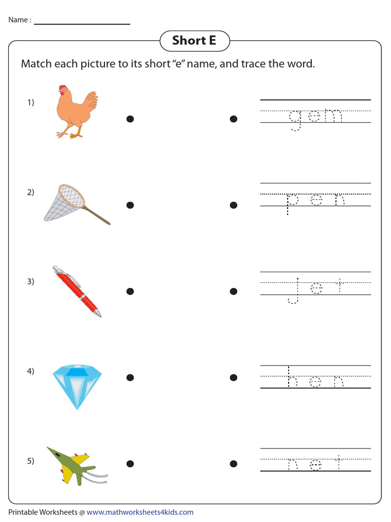 Short Vowels Sounds E 2 | PDF