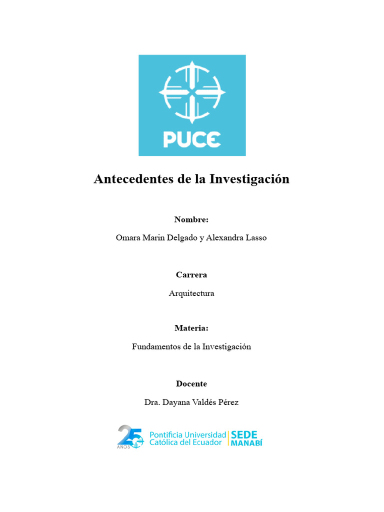 Antecedentes de La Investigación - Omara Marin y Alexandra Lasso | PDF