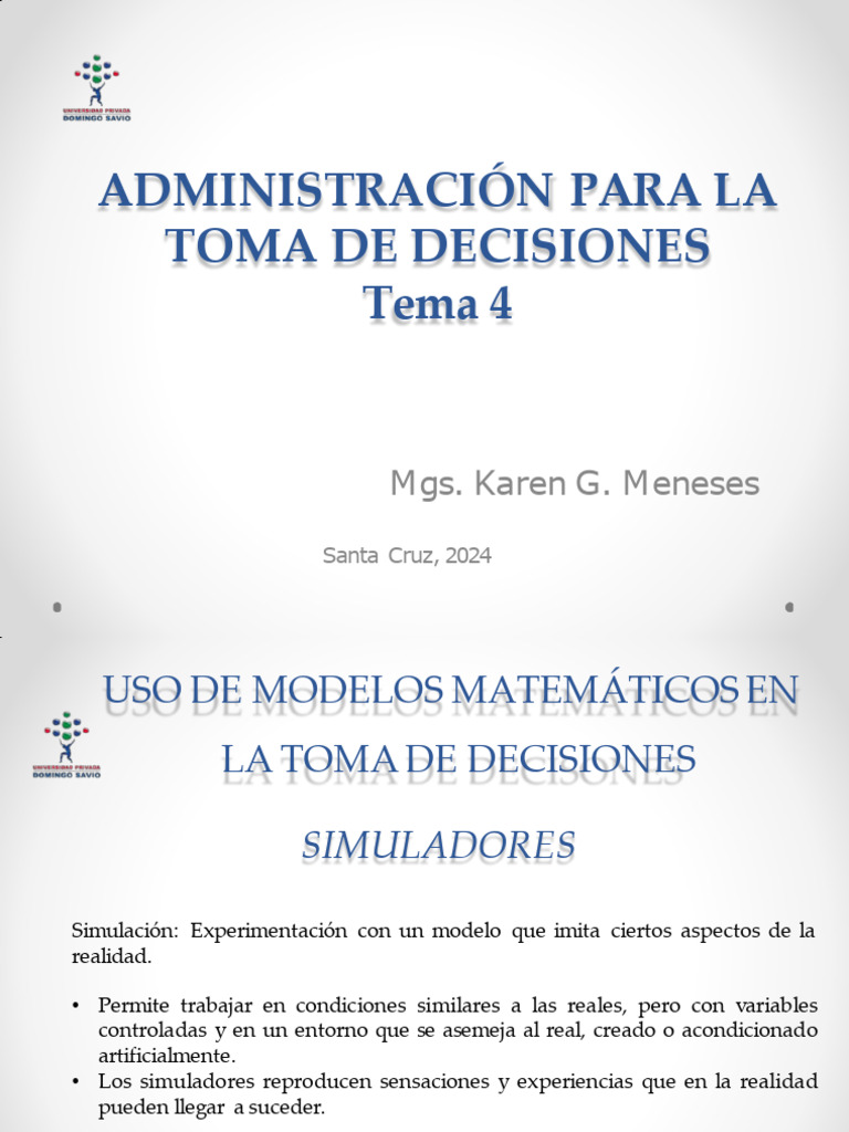 Administración para La Toma de Decisiones Tema 4 | PDF | Inferencia ...
