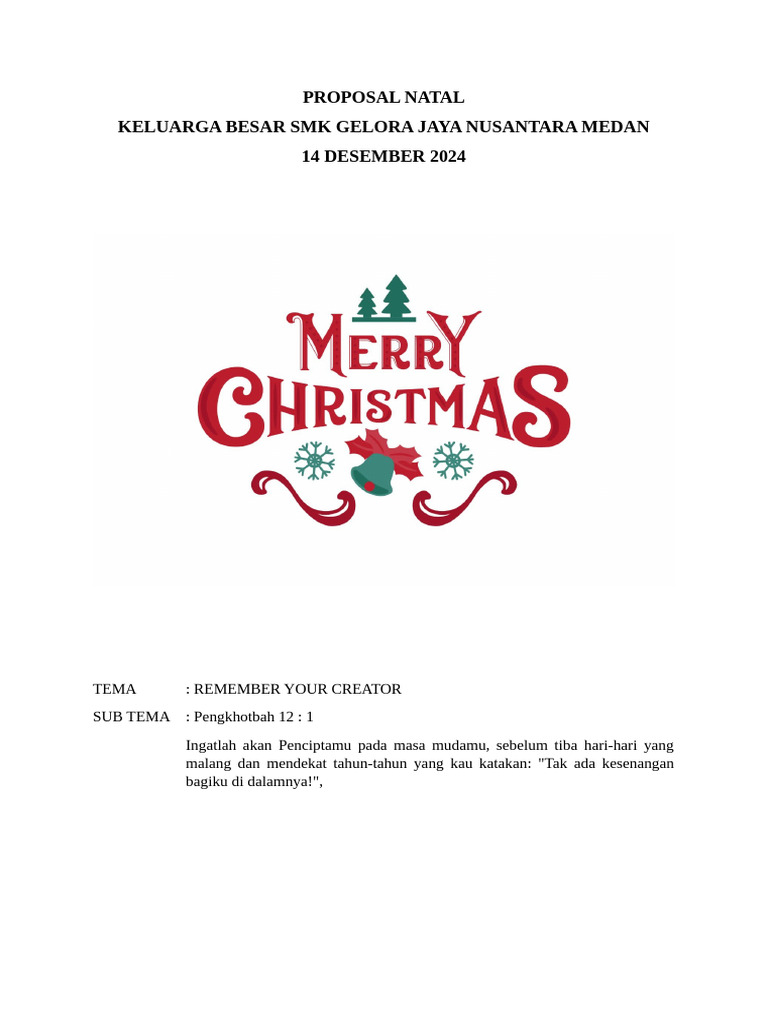 Proposal Natal SMK GJN V1-1 | PDF