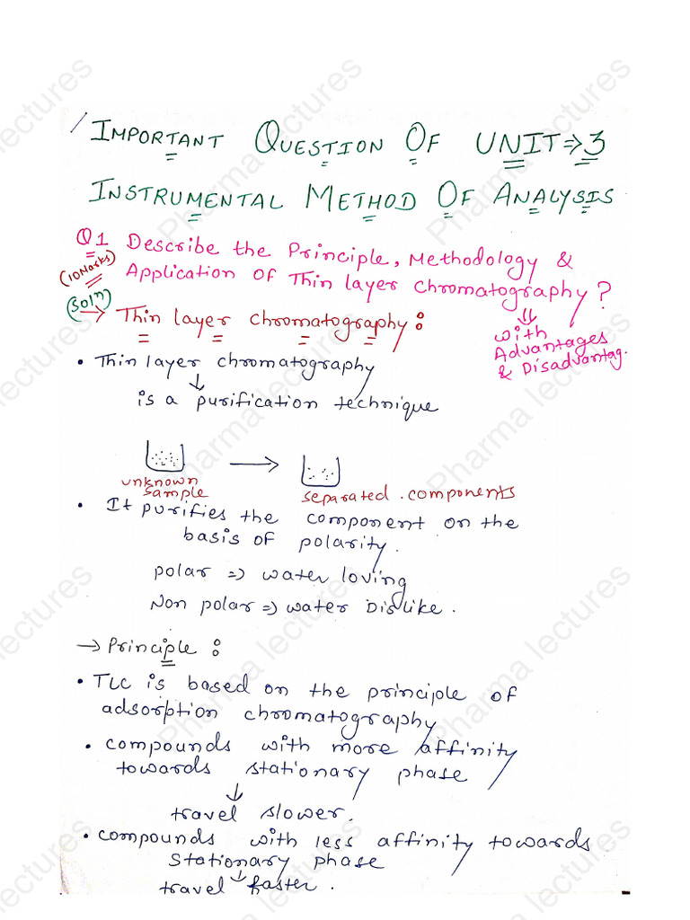 Unit 3 Solution Instrumental Method of Analysis 7th Semester | PDF