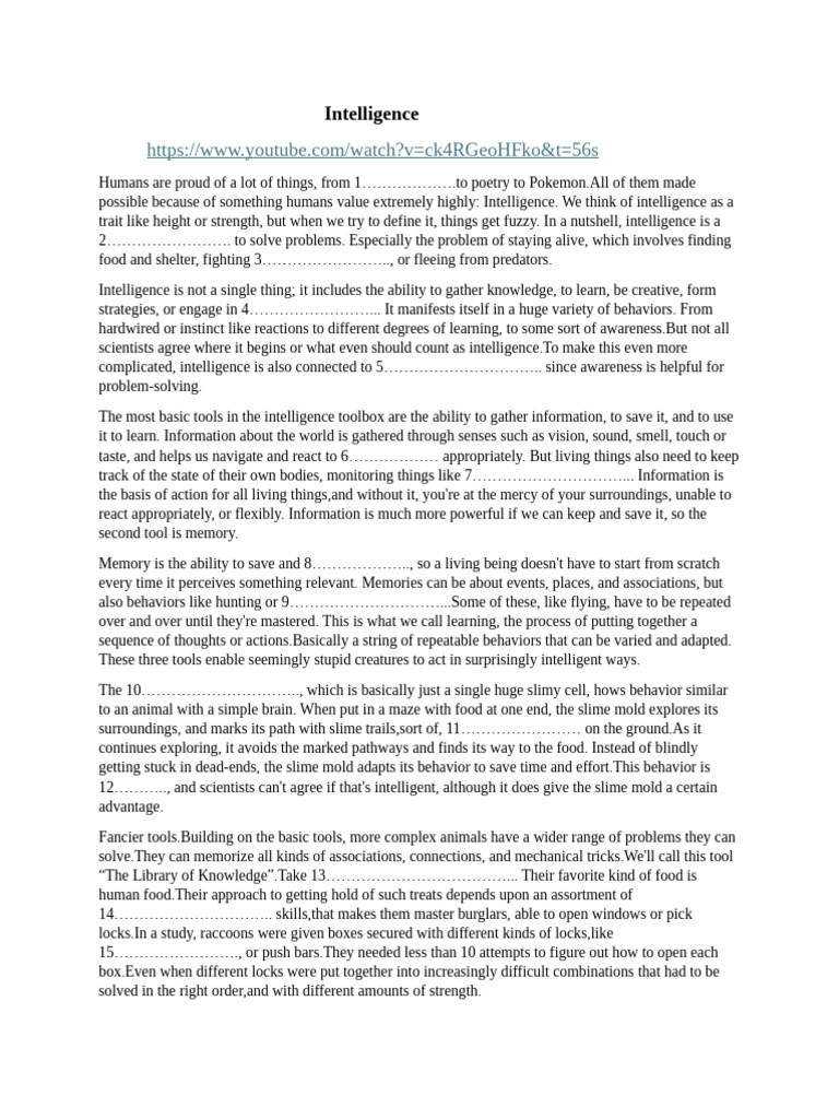 authentic listening -intelligence | PDF | Intelligence | Memory