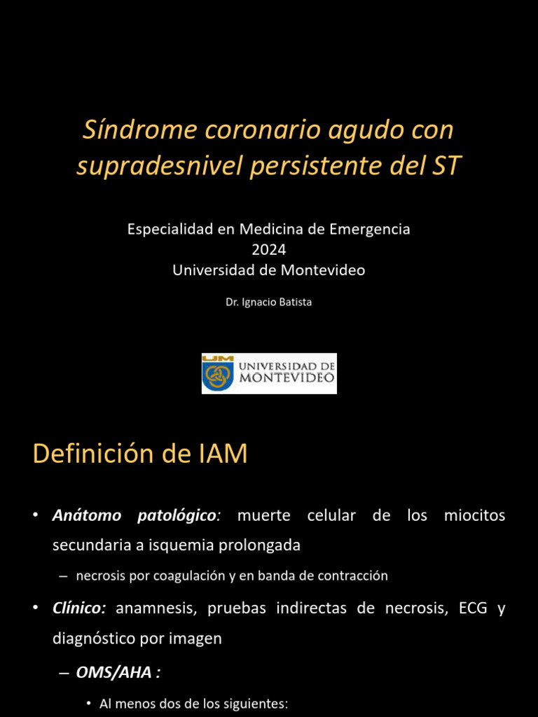 Teórico IAM 2024 Especialidad Emergencia | PDF | Infarto de miocardio | Fisiología