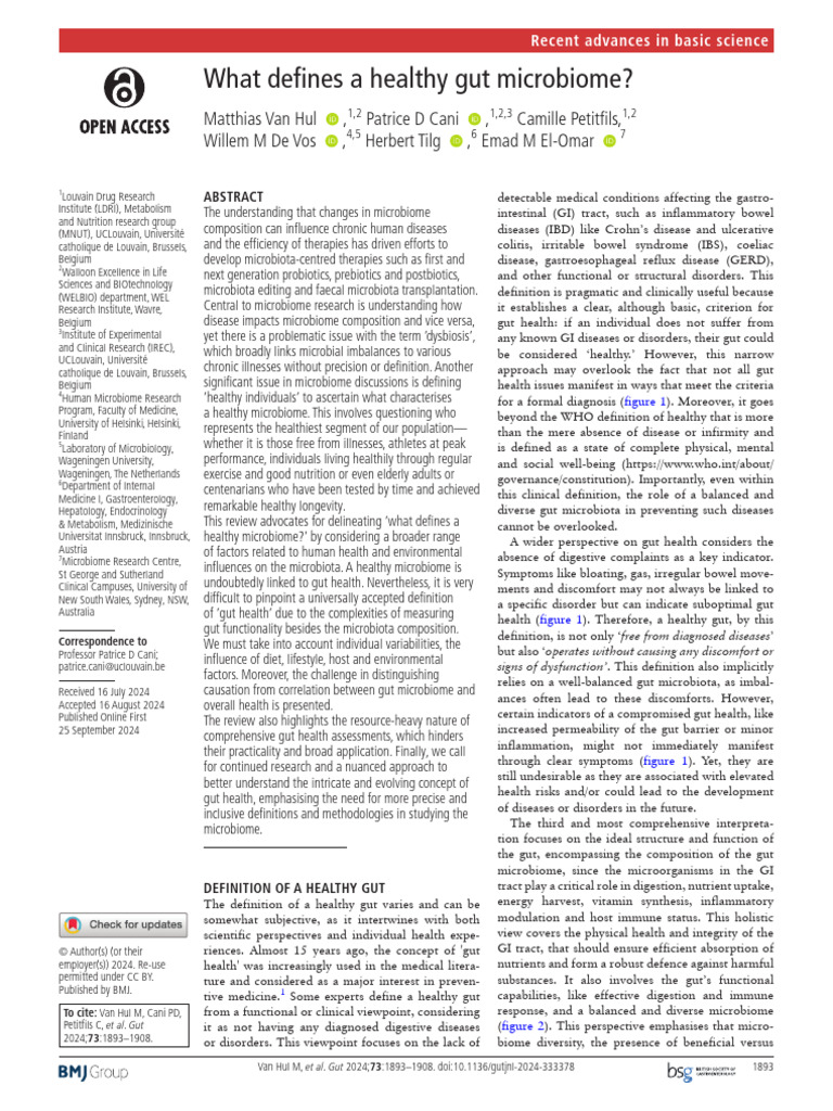 Paper What Defines A Healthy Gut Microbiome | PDF | Microbiota ...