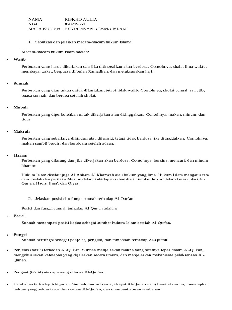 Tugas 2 Pendidikan Agama Islam | PDF