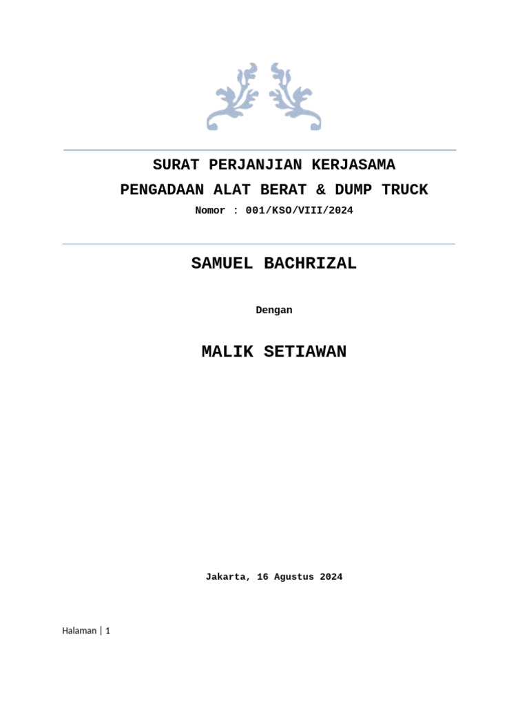 Perjanjian Kerjasama Operasional (Kso) | PDF