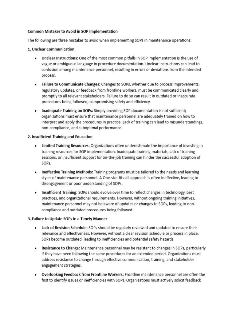 Common Mistakes in Maintenance Management | PDF | Business