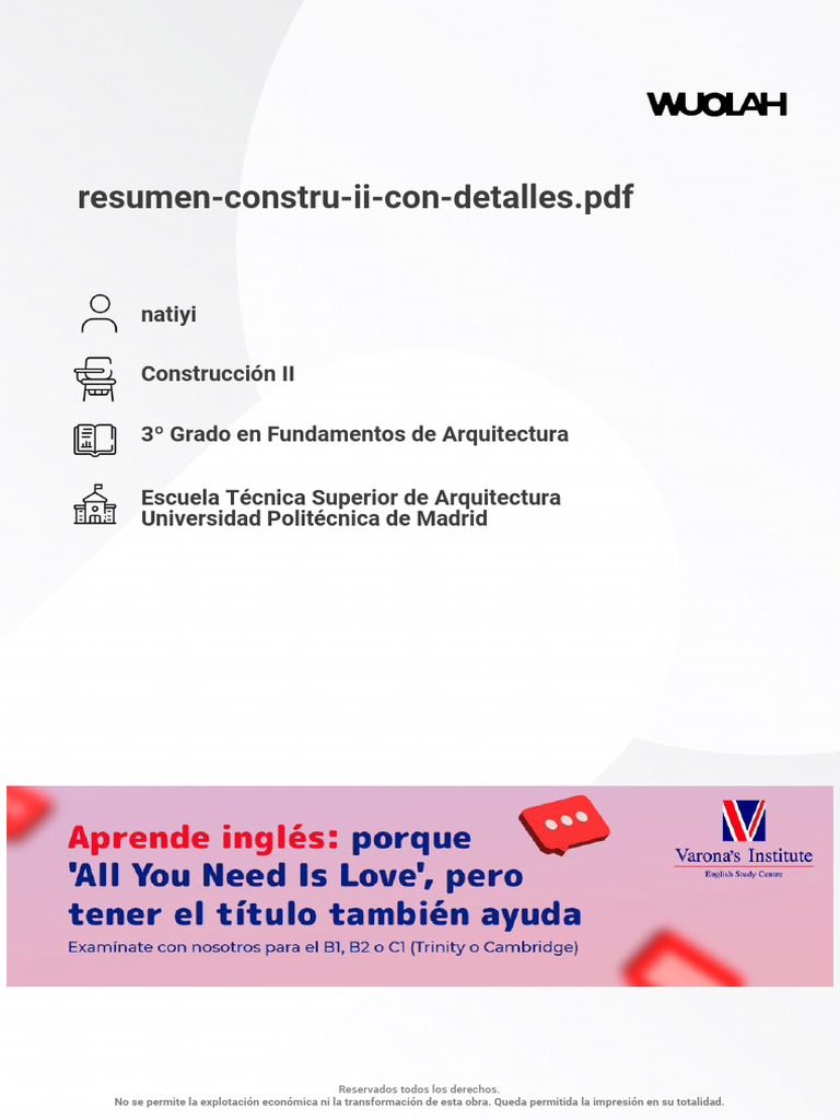 Wuolah Free Resumen Constru II Con Detalles | PDF | Construyendo tecnología | Hormigón
