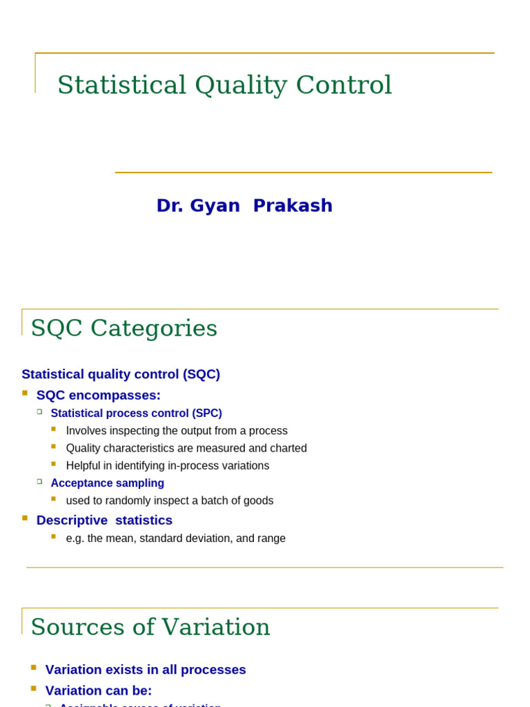 Lecture 4 SQC | PDF | Statistics | Standard Deviation