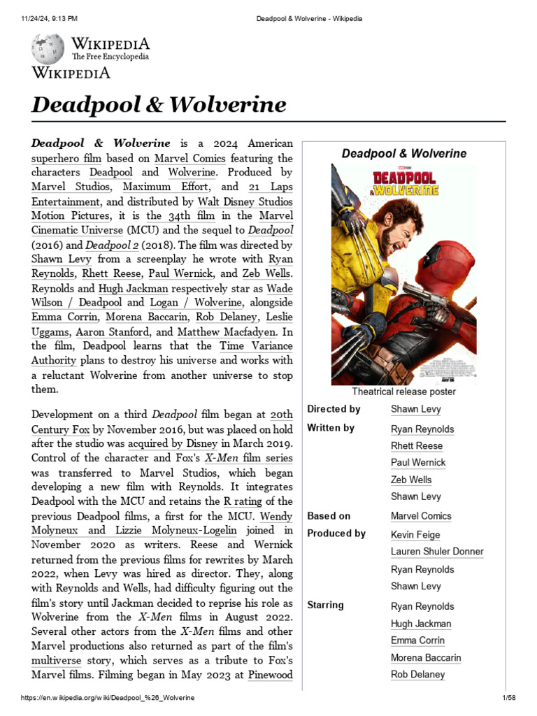Deadpool & Wolverine | PDF | Young Adult