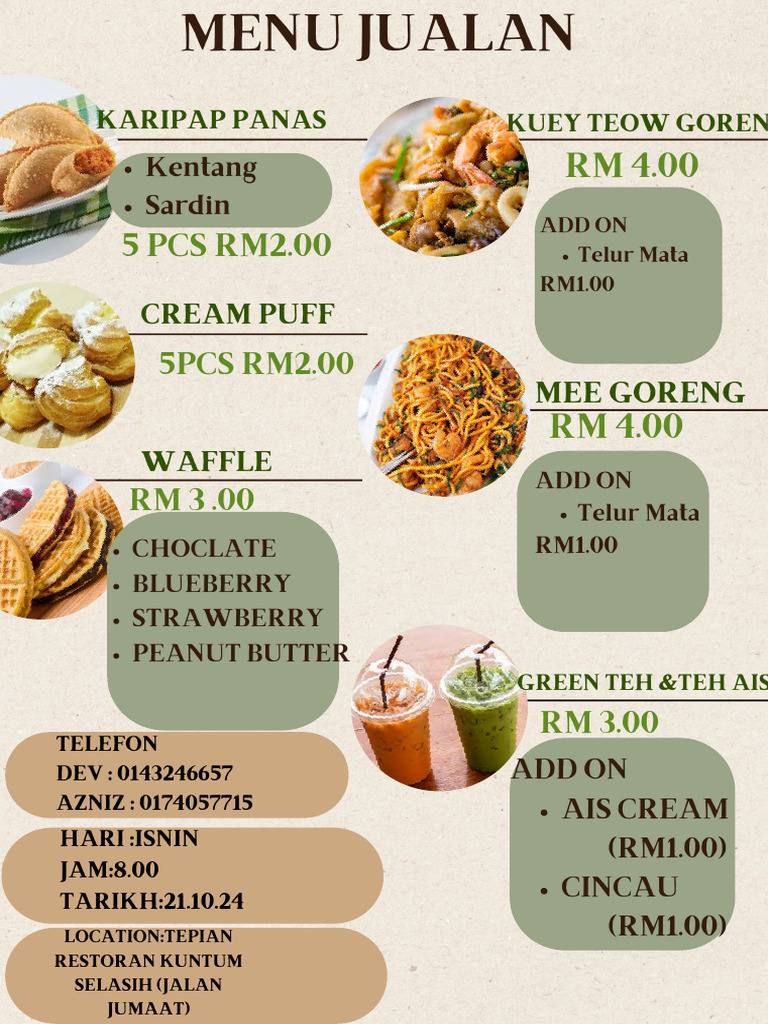 Beige and Brown Classic Coffee Shop Menu | PDF