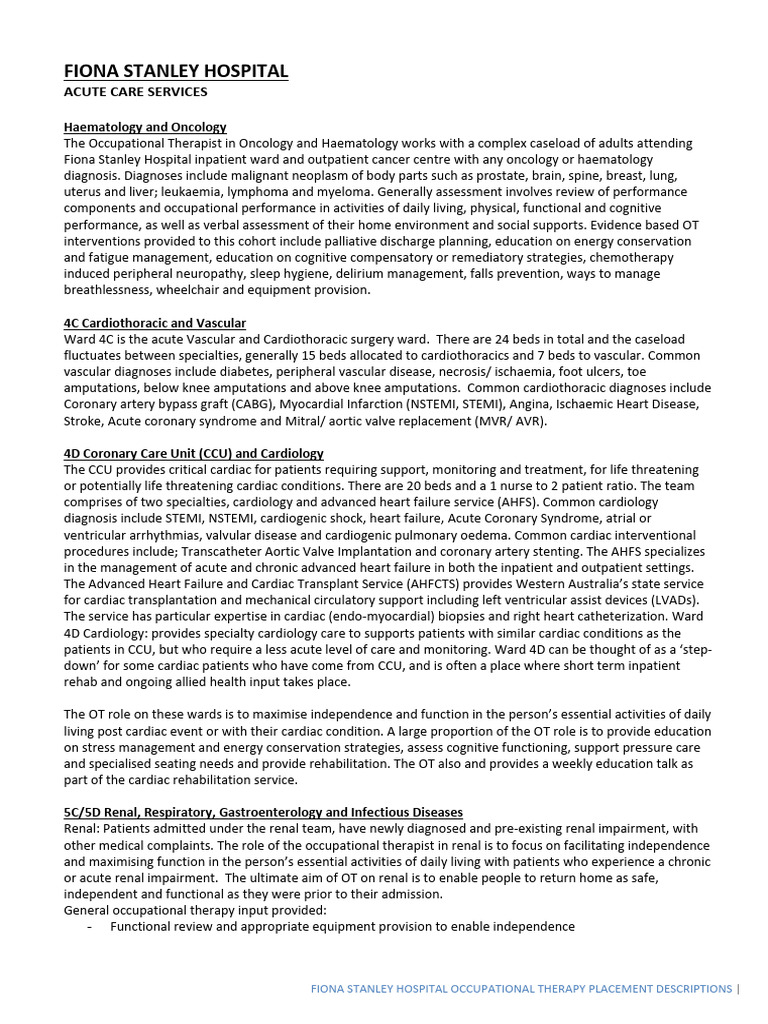 FSH Area Descriptions | PDF | Heart | Cardiology