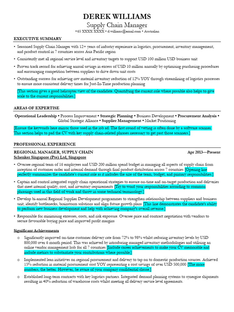 Client CV - Supply Chain Manager | PDF | Procurement | Supply Chain