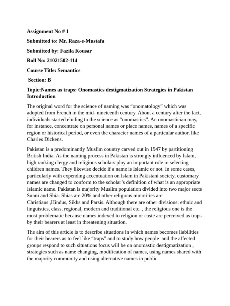 Assignment No 1 | PDF | Pakistan