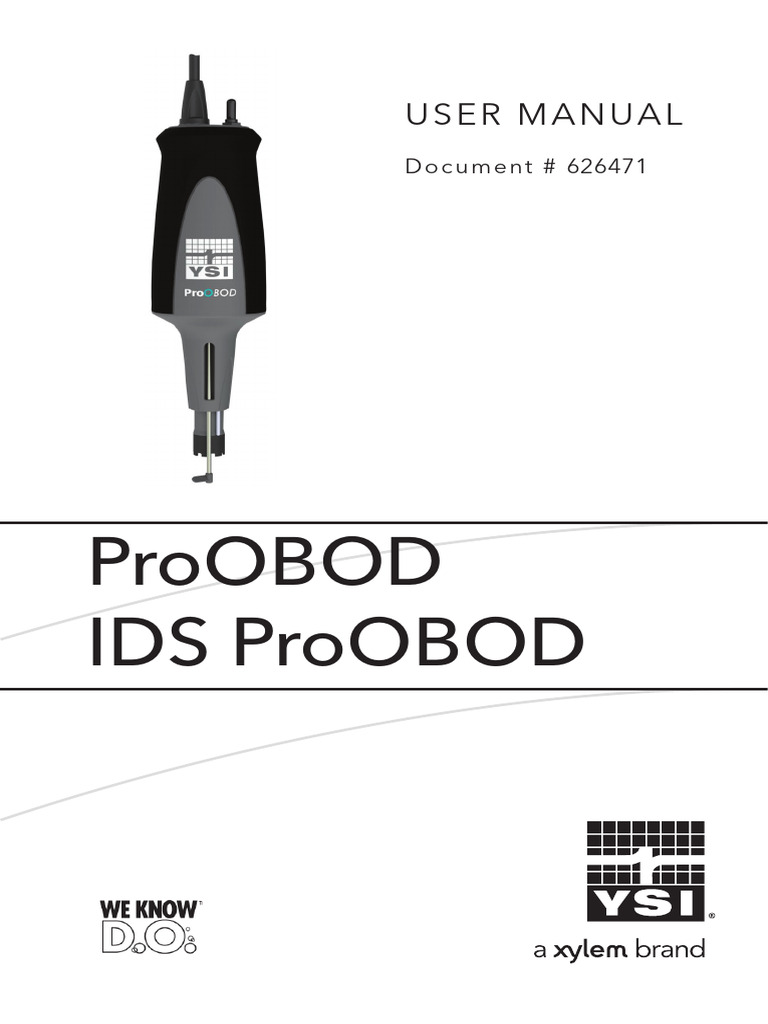 YSI ProOBOD User Manual | PDF | Calibration | Water