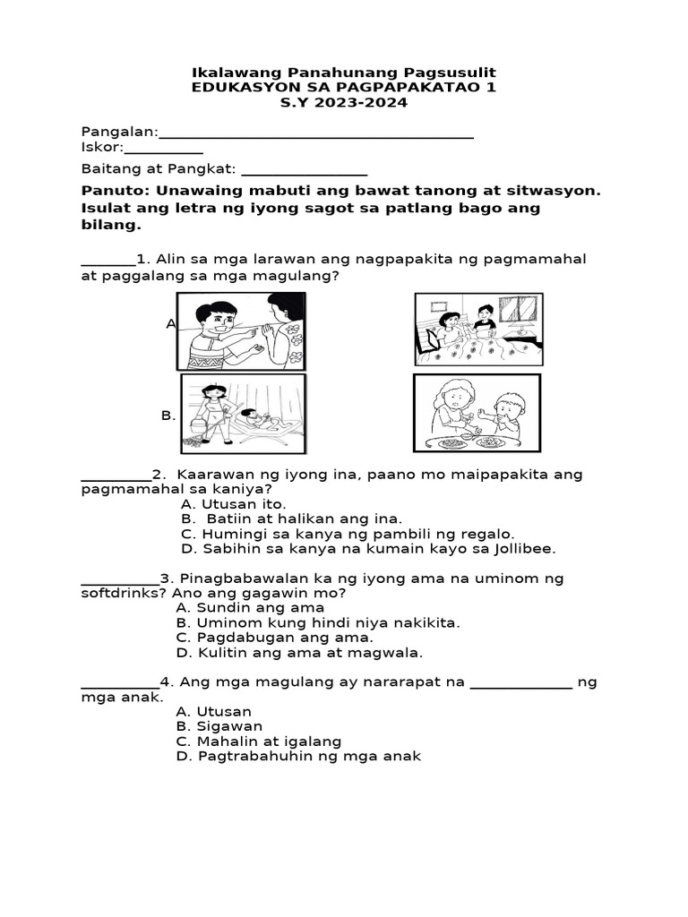 Rces Esp 1 Q2 Test Questions | PDF