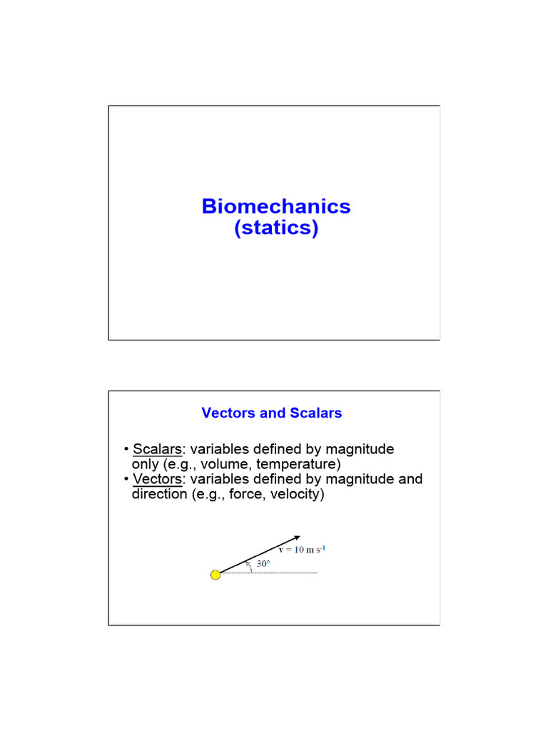 Lecture 02 Biomec Static | PDF | Torque | Force