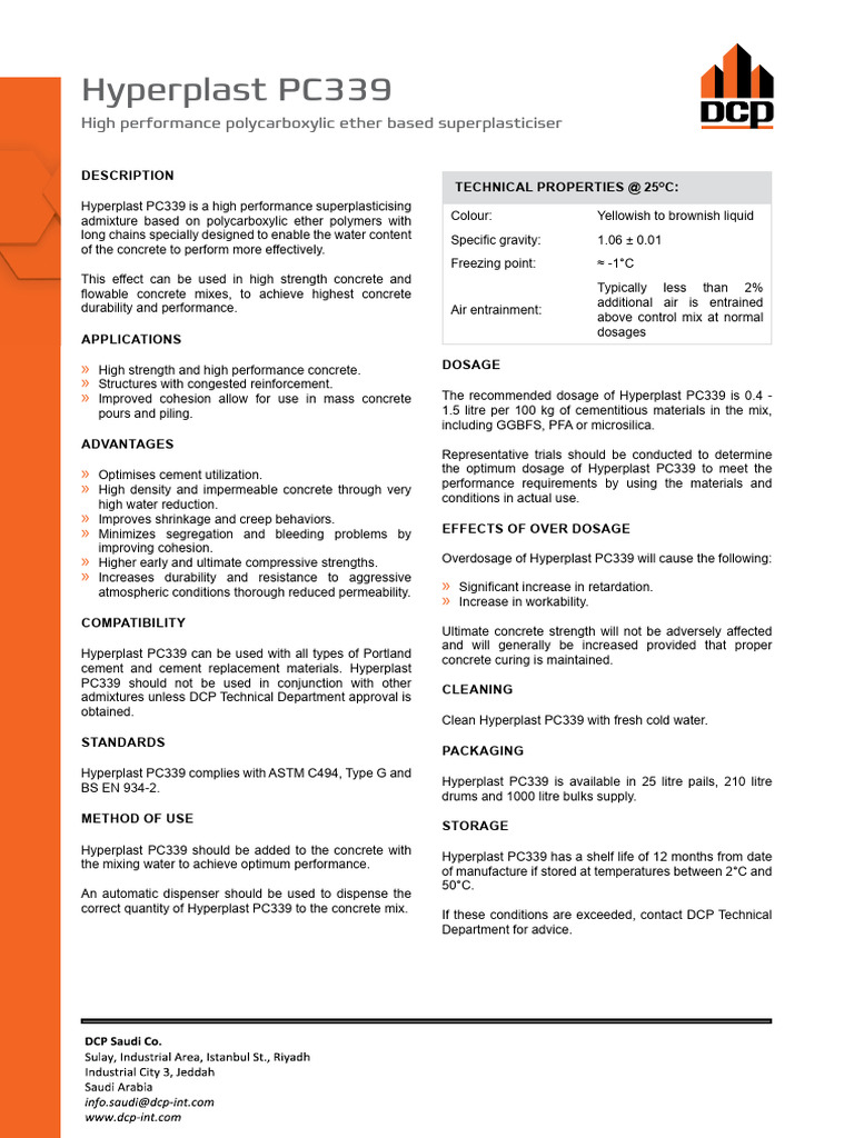 Hyperplast PC339 - 0 | PDF | Concrete | Structural Engineering