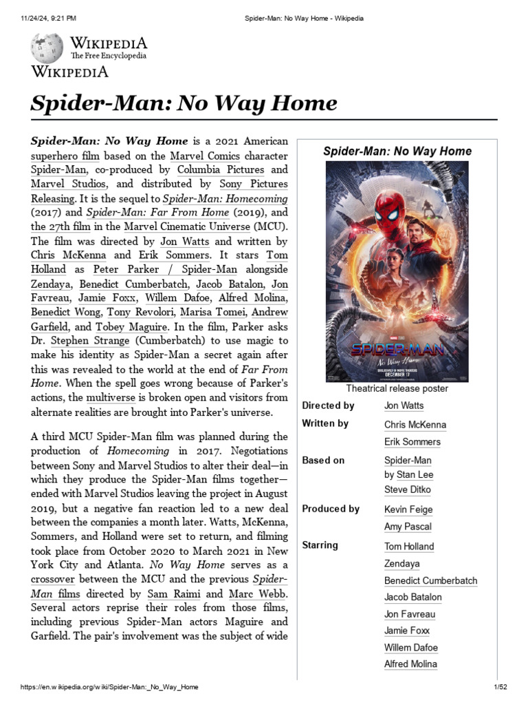 Spider-Man - No Way Home | PDF | Spider Man