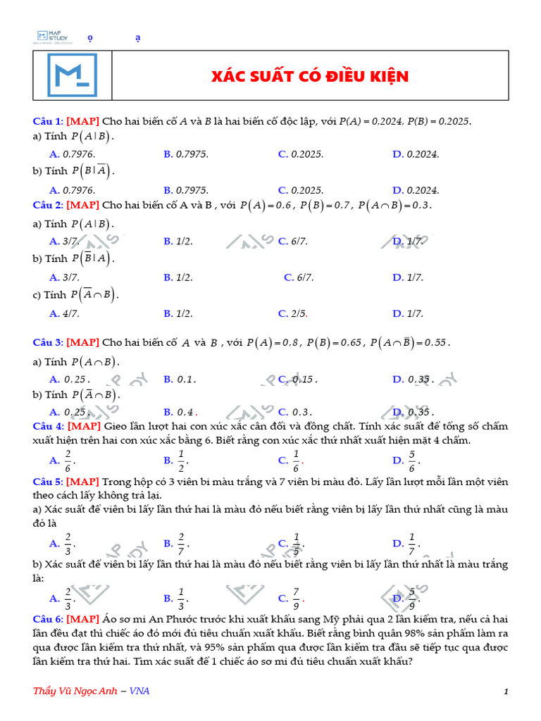 Bu I 8 - Môn Toán - Kì Thi Đánh Giá Tư Duy TSA | PDF