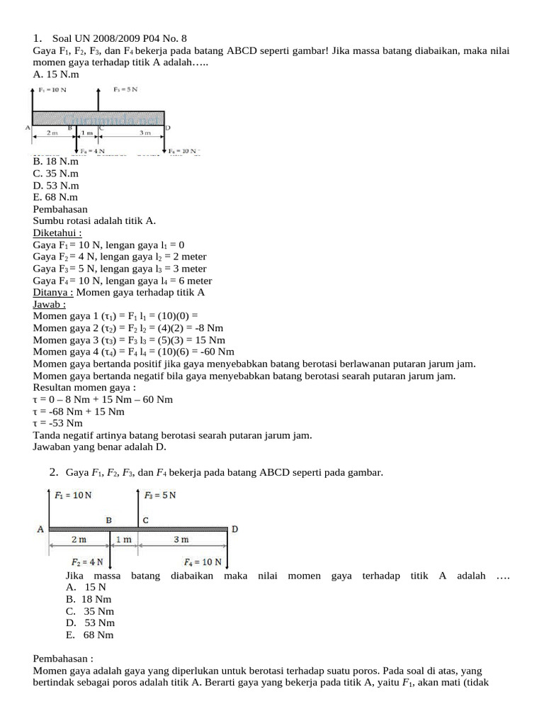 Soal Momen Inersia | PDF