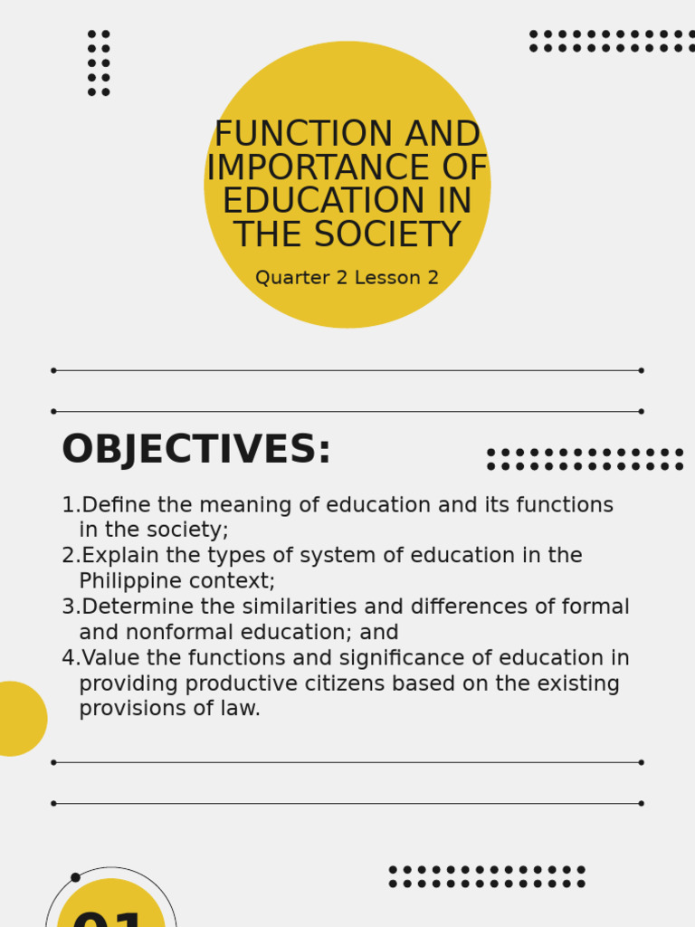 Function and Importance of Education in The Society | PDF