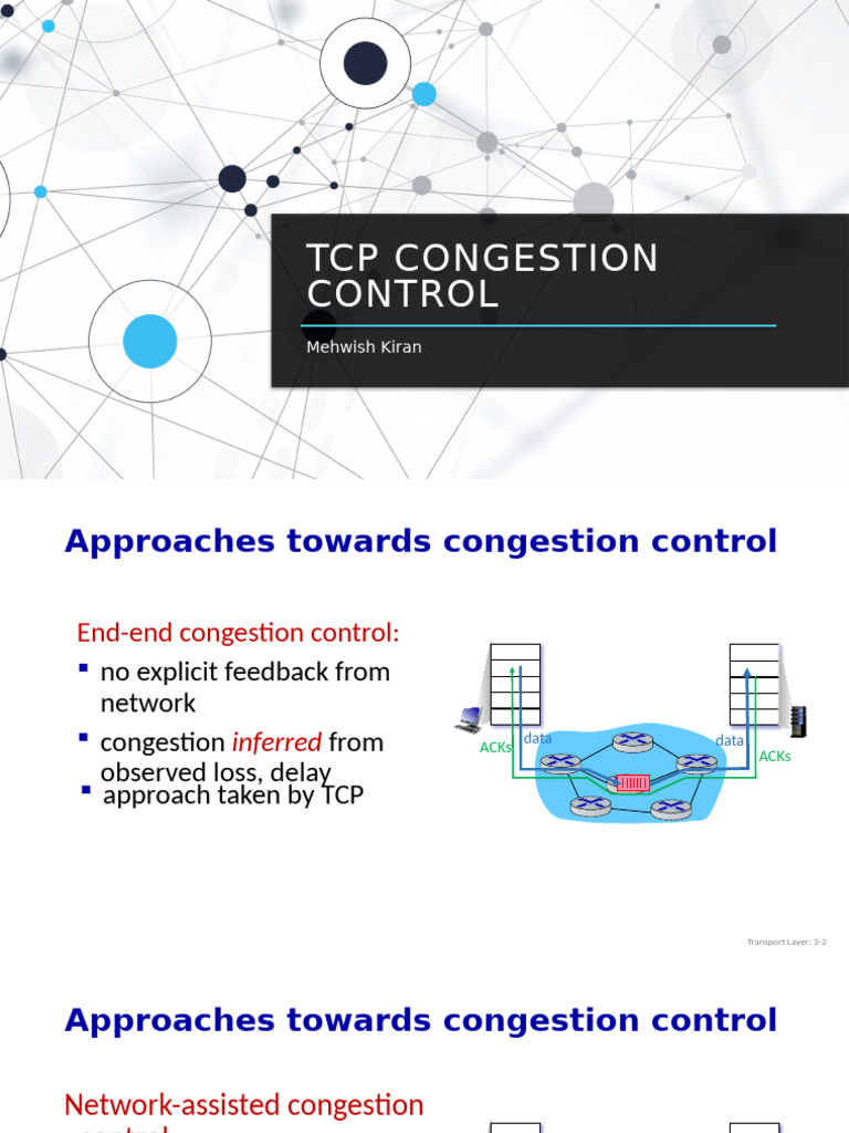 TCP Congestion Control | PDF | Transmission Control Protocol | Network Congestion