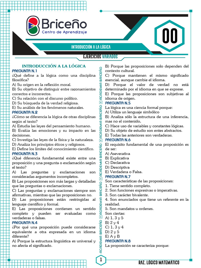 S0C RM - Introducciòn A La Lògica | PDF | Proposición | Razonamiento deductivo