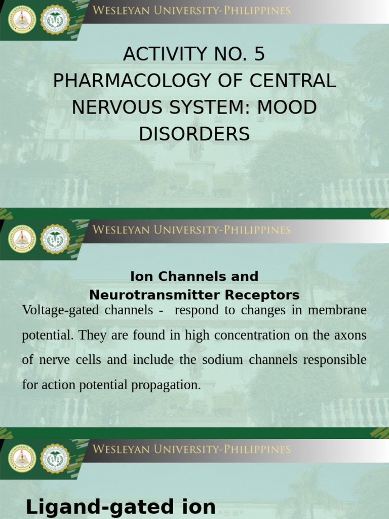 Activity No. 5 Pharmacology of Central Nervous System Mood Disorders ...