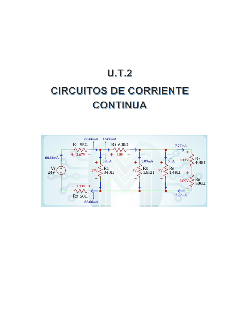 UT 2 Circuitos de Corriente Continua | PDF | Corriente eléctrica | Ingenieria Eléctrica